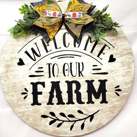 Accents | Welcome To Out Farm Door Sign | Poshmark